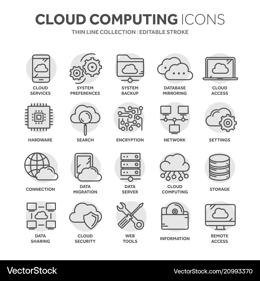 Cloud computing internet technology online Vector Image