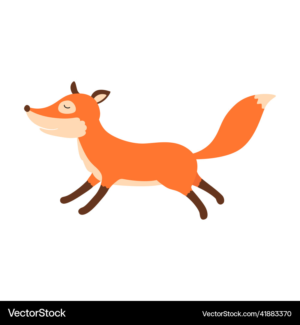 Cute running fox Royalty Free Vector Image - VectorStock