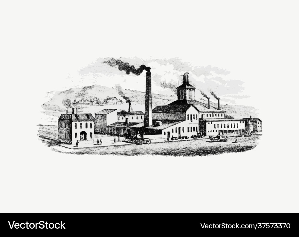 Factory in industrialization era Royalty Free Vector Image