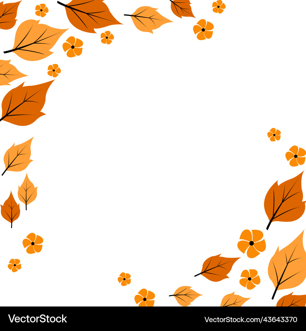 Fall leaves and flower frame Royalty Free Vector Image