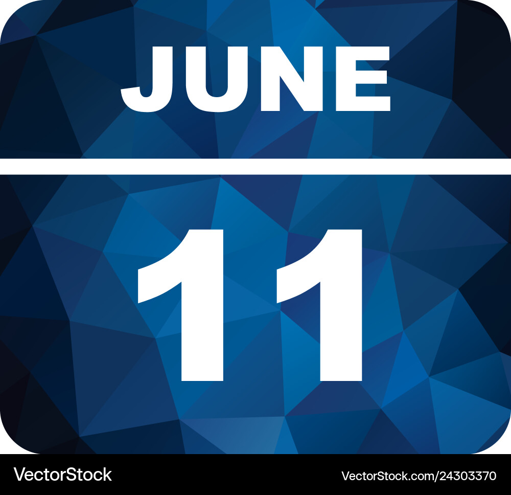 June 11th date on a single day calendar Royalty Free Vector