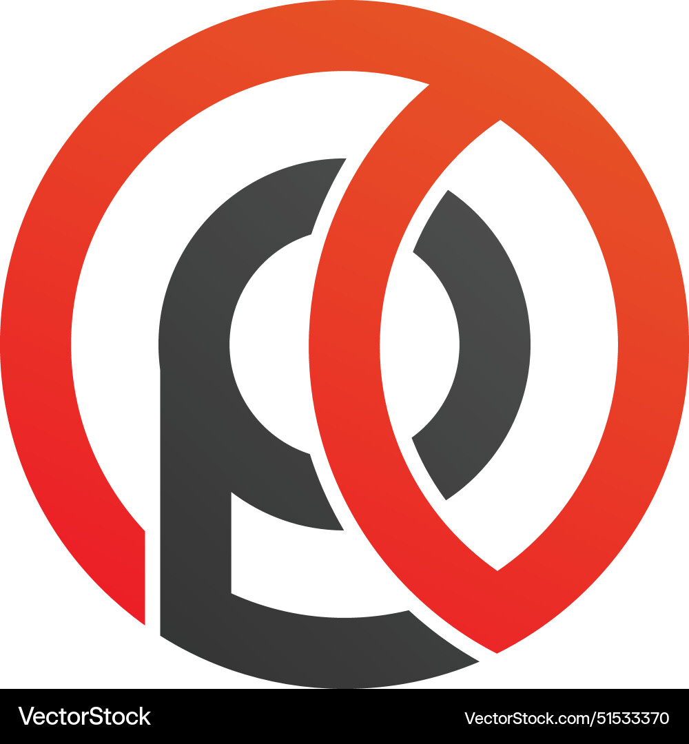 Letter pe logo design po iconep Royalty Free Vector Image