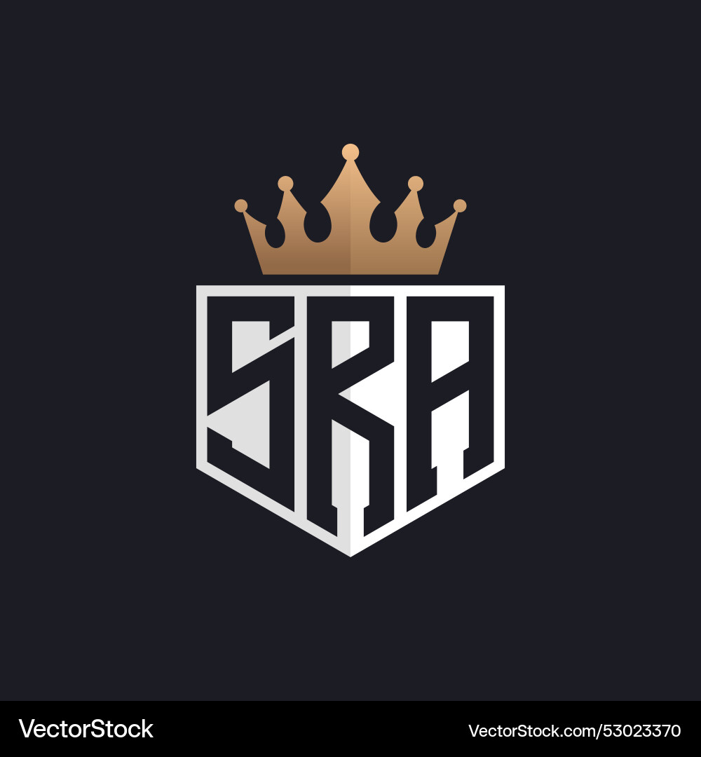 Luxury sra logo with crown elegant initials Vector Image
