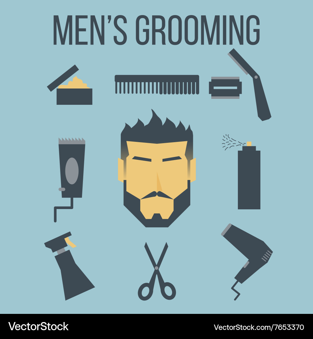 Mens grooming Royalty Free Vector Image - VectorStock