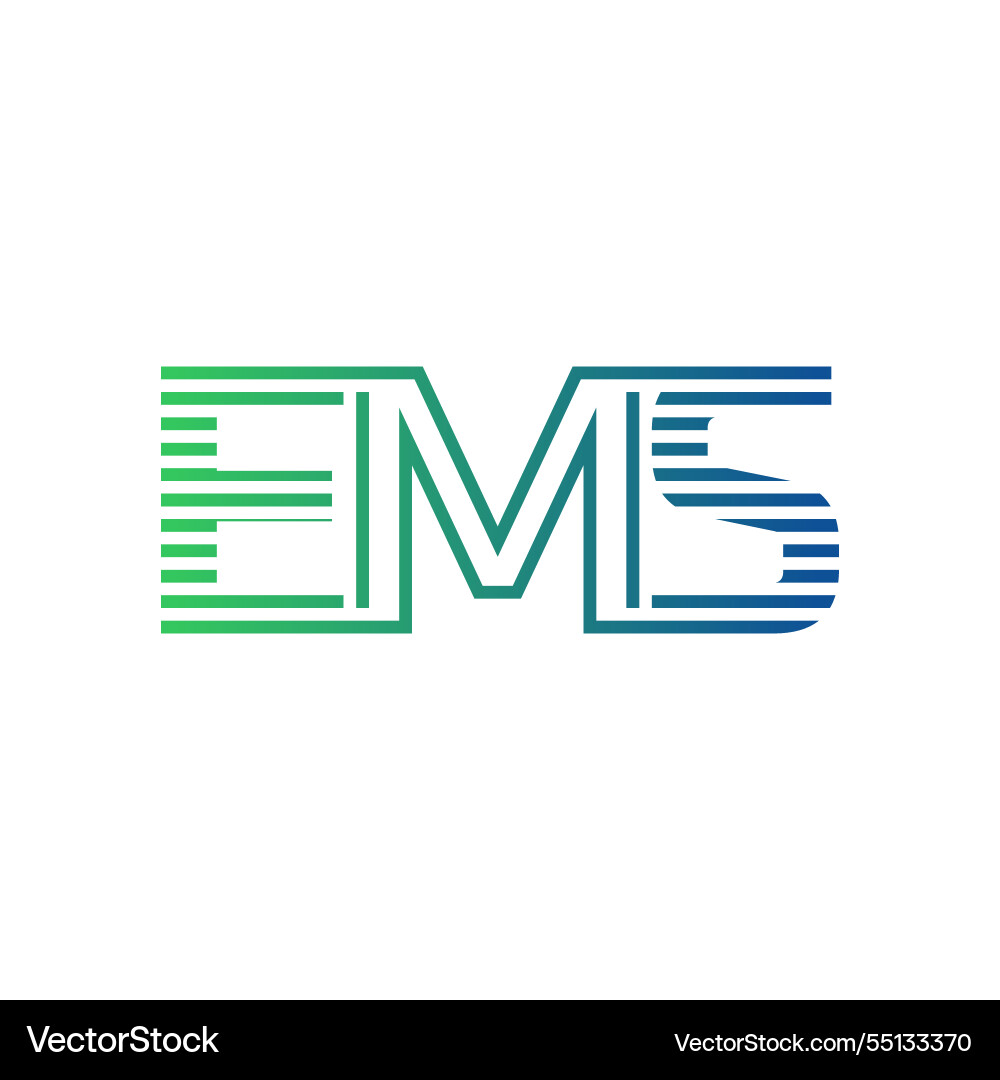 Modern ems logo design letter minimalist Vector Image