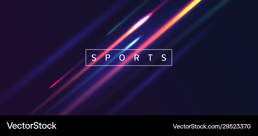 Neon light rays moving with speed and blurring Vector Image