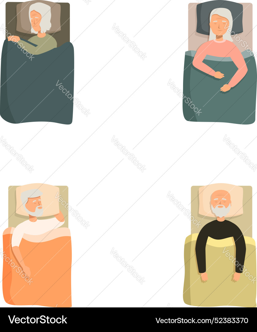 Senior people resting flat design Royalty Free Vector Image