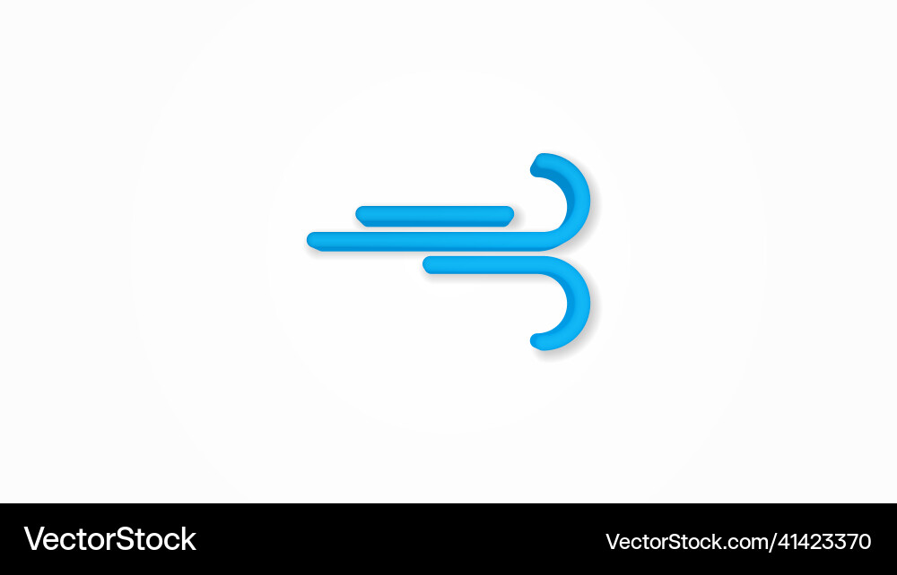 Wind curve windy weather realistic icon 3d line Vector Image