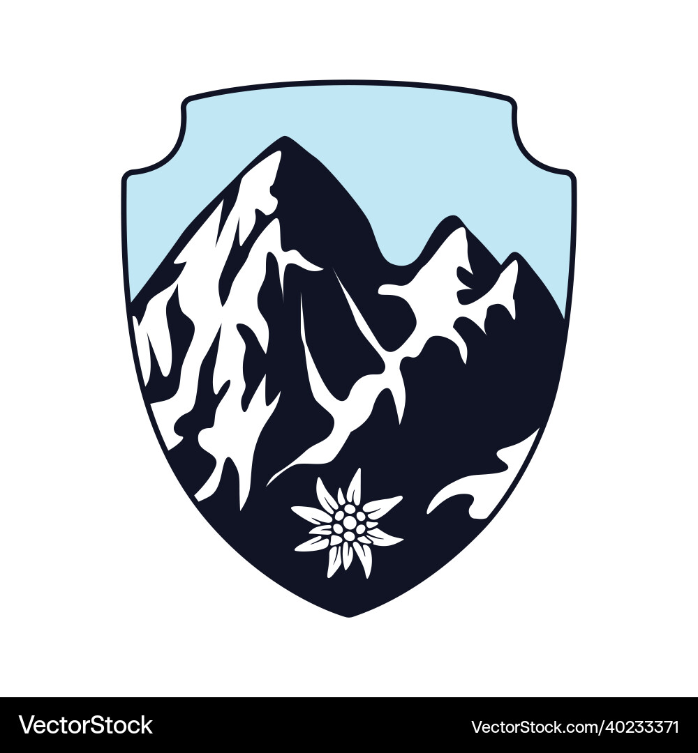 Alpine Shield Icon Royalty Free Vector Image - VectorStock