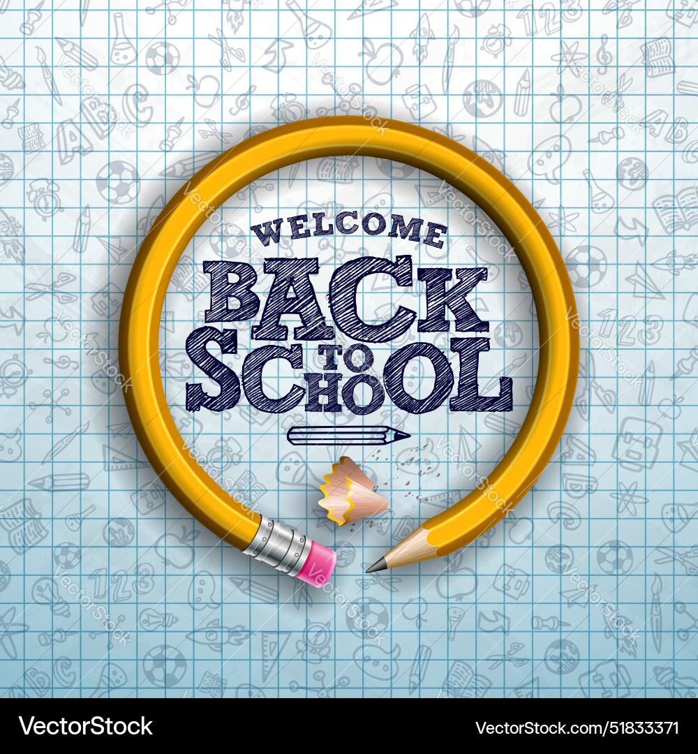 Back to school design with graphite pencil Vector Image