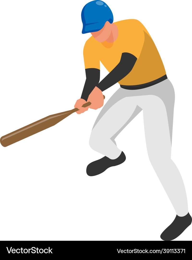 Bat baseball player composition Royalty Free Vector Image