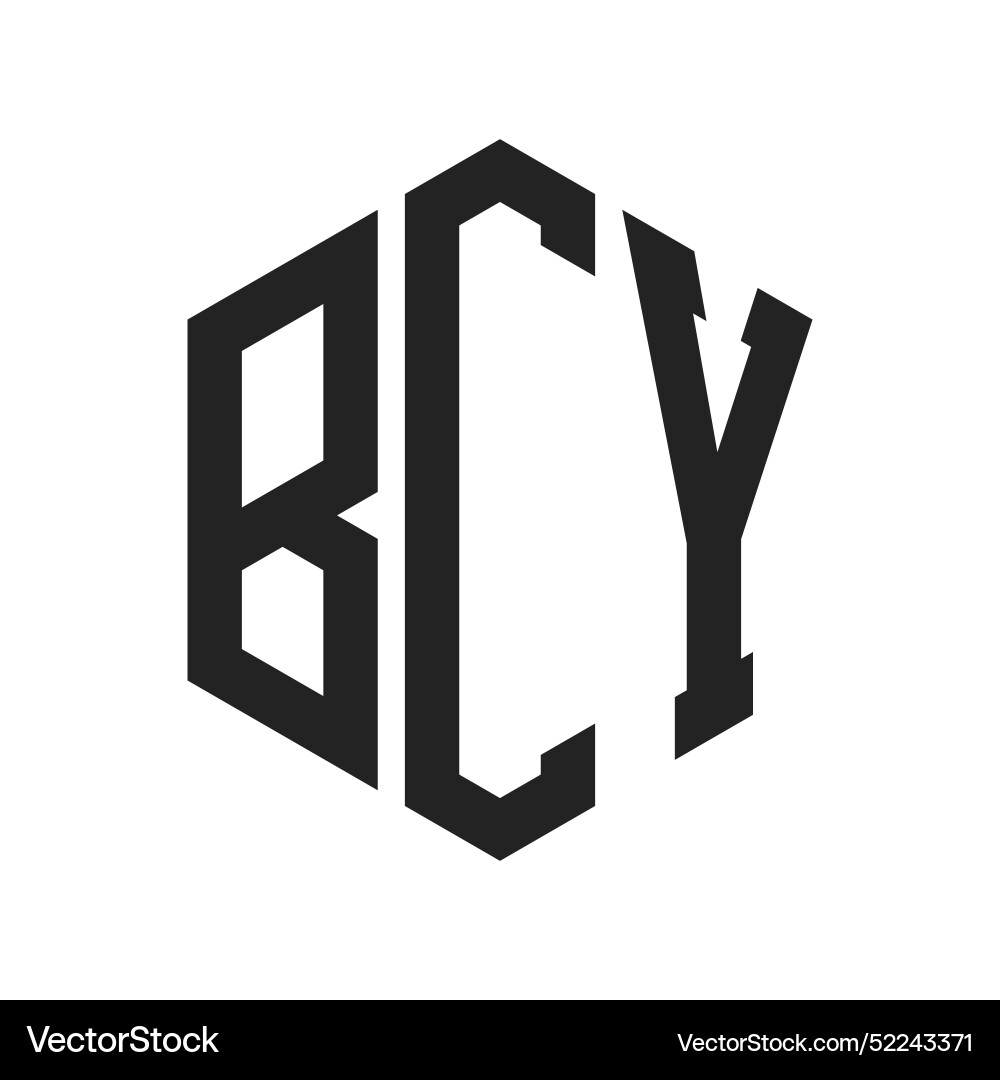 Bcy logo design initial letter monogram Royalty Free Vector