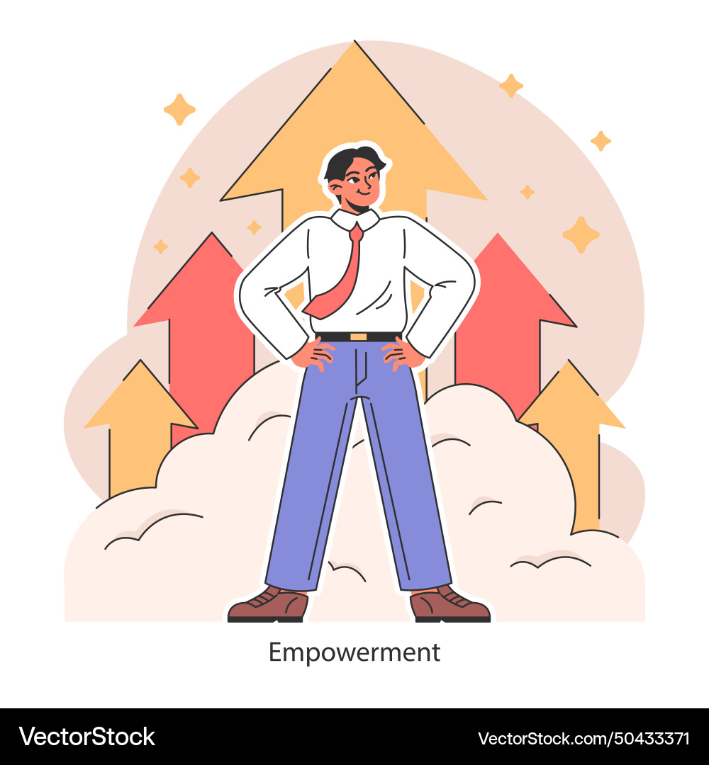 Empowerment confident employee stands tall amidst Vector Image