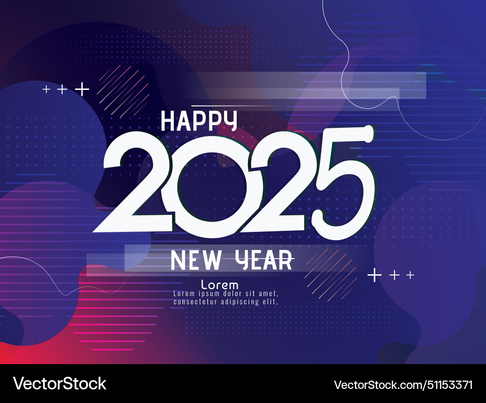Happy new years day this text is simple 2025 Vector Image