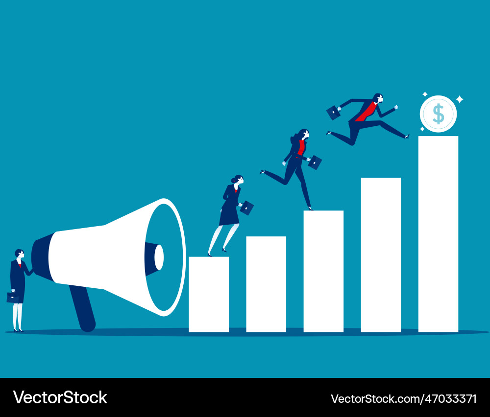 Megaphone motivational speech for entrepreneurs Vector Image