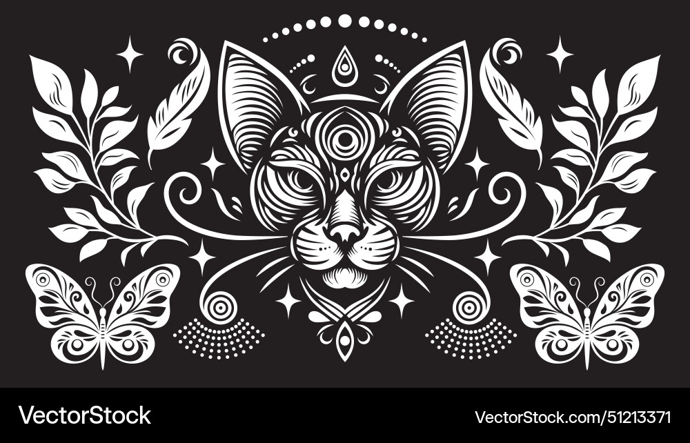 Mystic cat Royalty Free Vector Image - VectorStock