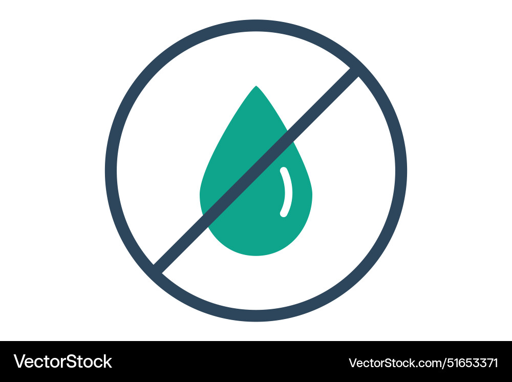 No water icon drop with cross related Royalty Free Vector