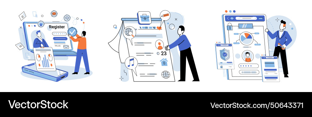 Personal profile user-friendly interfaces make Vector Image