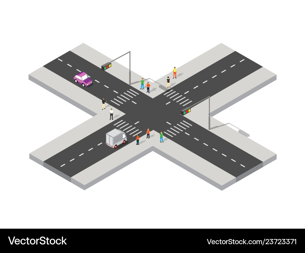 Perspective isometric view Royalty Free Vector Image