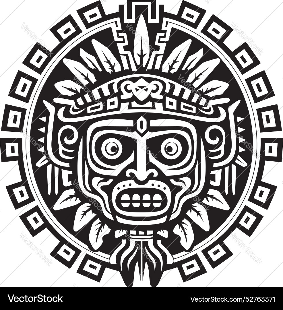 Resurrecting aztec artistic traditions vintage Vector Image