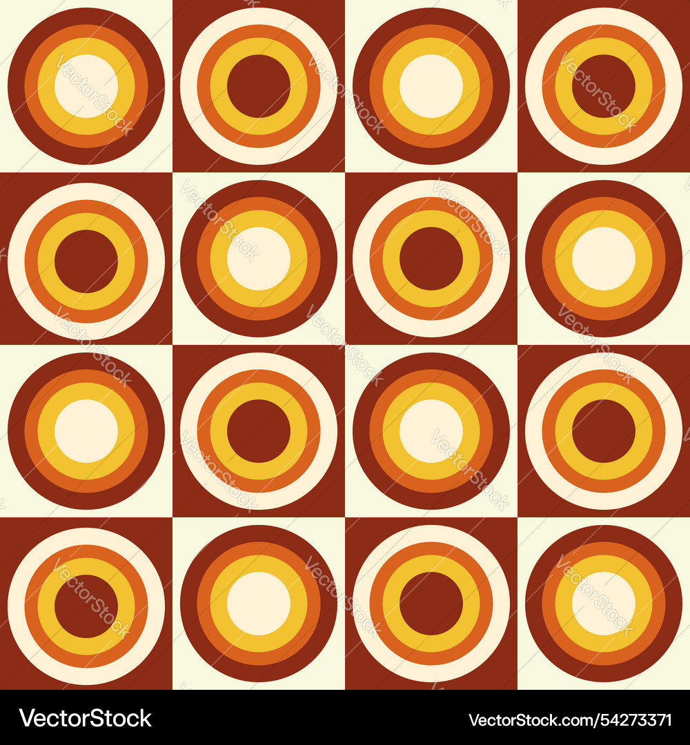 Retro geometric groovy circles seamless pattern Vector Image