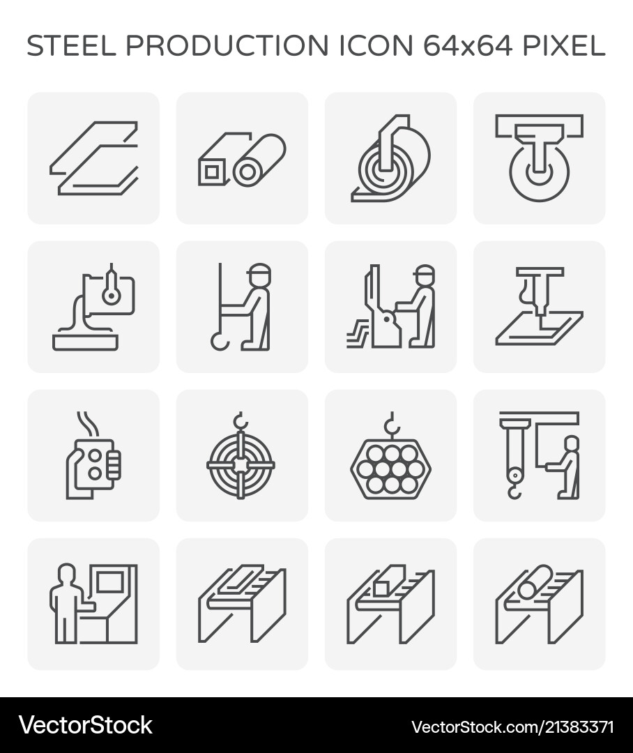 Steel production icon Royalty Free Vector Image