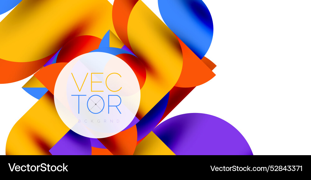 Tech minimal circular shapes geometric art Vector Image