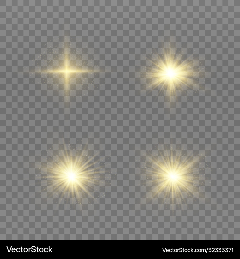 Yellow light stars Royalty Free Vector Image - VectorStock