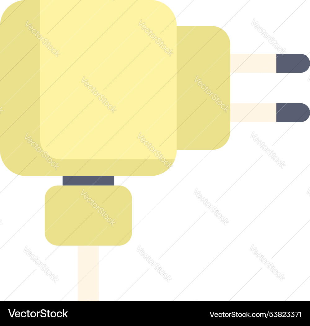 Yellow phone charger adaptor with two pins Vector Image