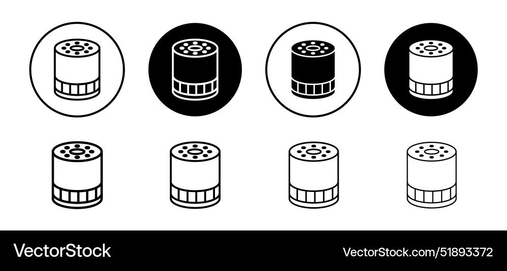 Car oil filter icon set collection Royalty Free Vector Image