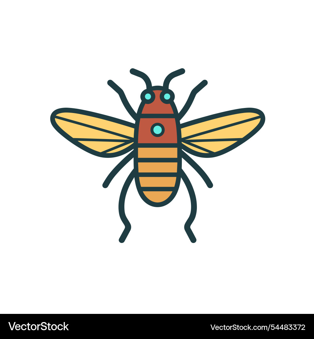 Colorful bee on white Royalty Free Vector Image