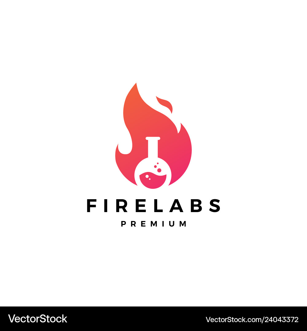 Flame Lab Logo - Science Icon Royalty Free Vector Image