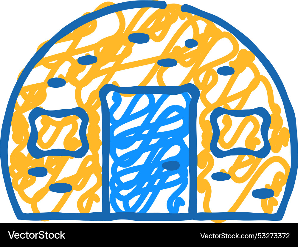 House built from metal material icon doodle Vector Image