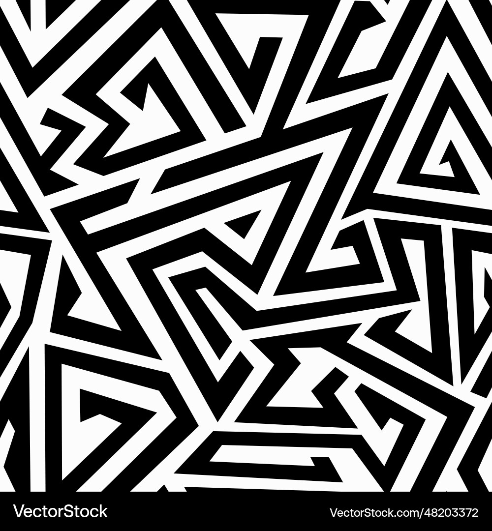 Intricate Black and White Maze Pattern Royalty Free Vector