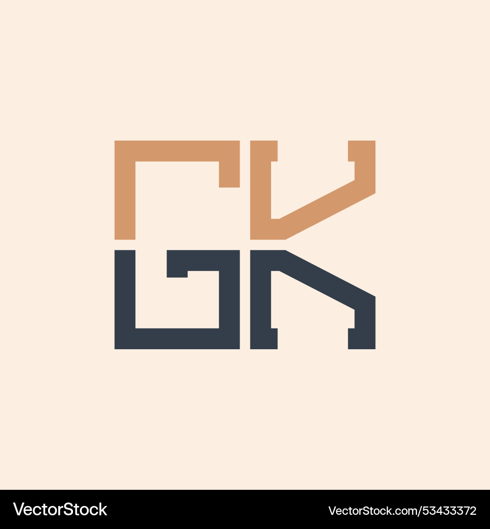Modern gk letter logo design creative Royalty Free Vector