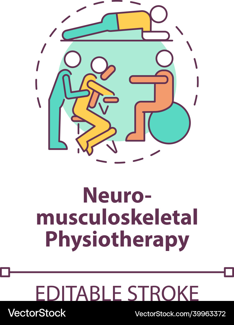 Neuro musculoskeletal physiotherapy concept icon Vector Image
