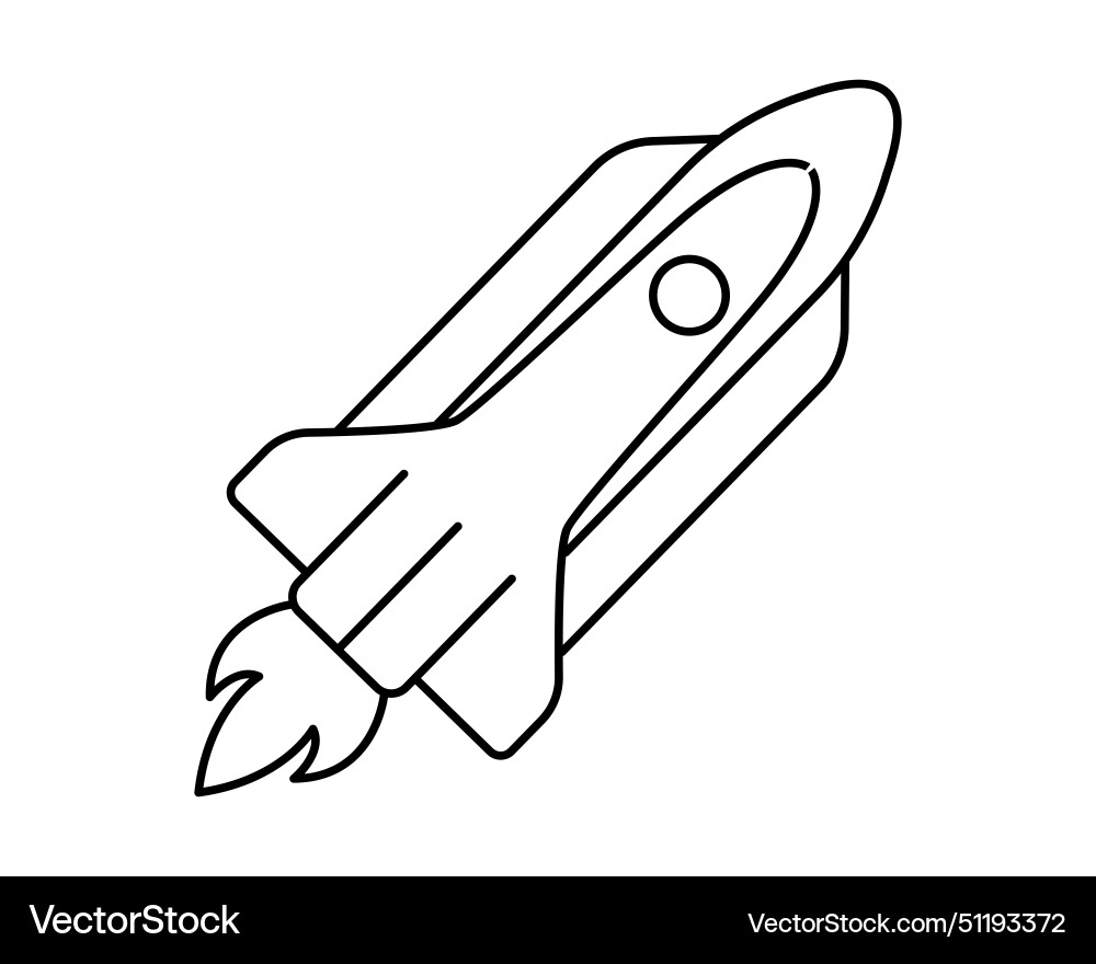 Rocket line icon spaceship outline isolated Vector Image