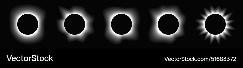 Set of circle illuminate light frames Royalty Free Vector