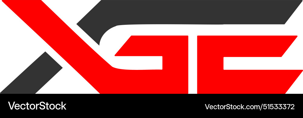 Xge logo design gxe or xg letters logo design Vector Image
