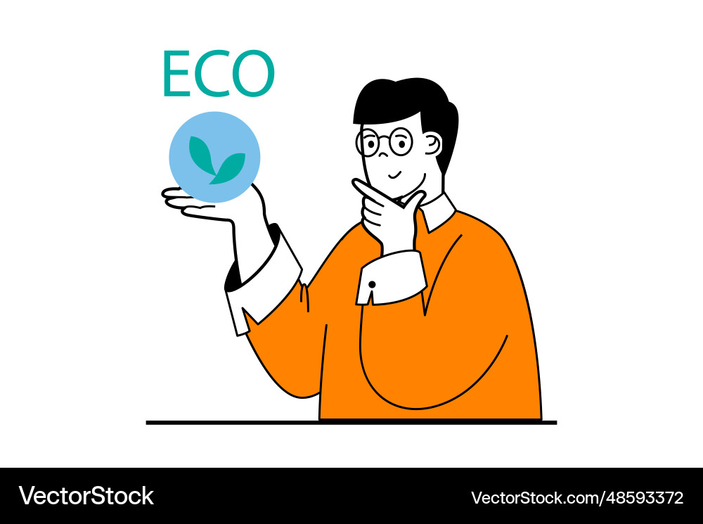 Zero waste concept with people scene in flat web Vector Image