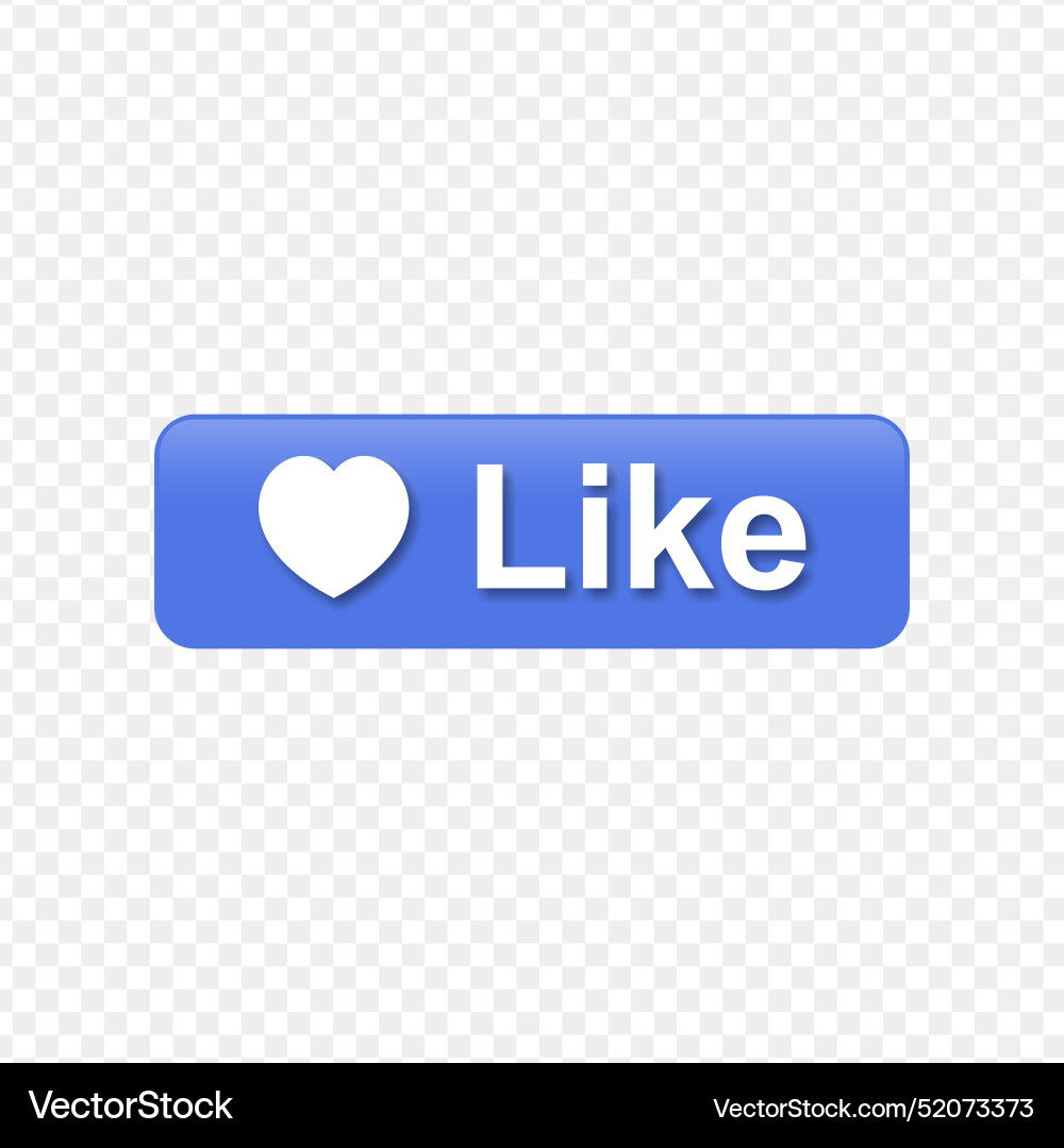 Blue social media like or heart icon button Vector Image