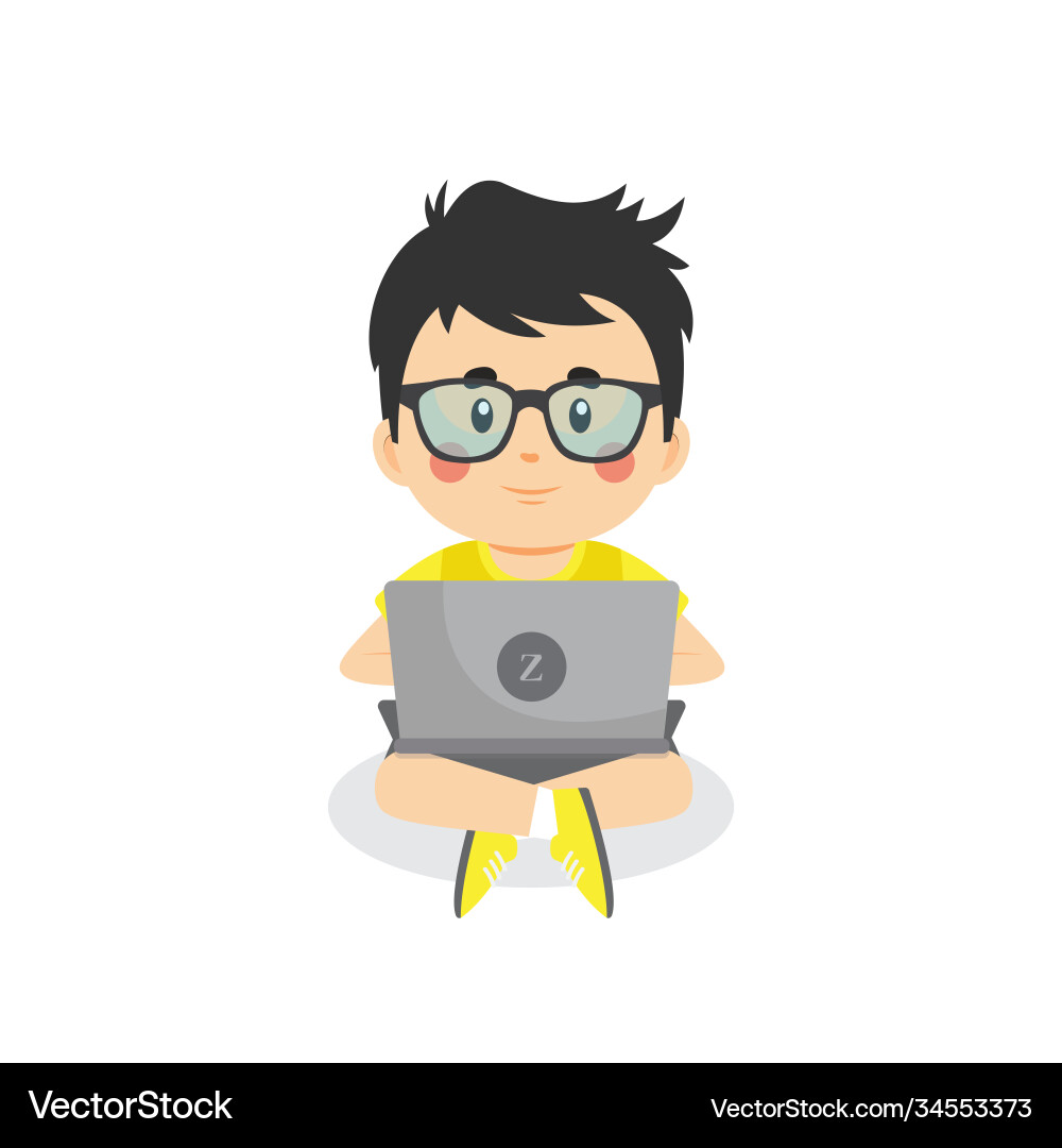 Children using computers Royalty Free Vector Image