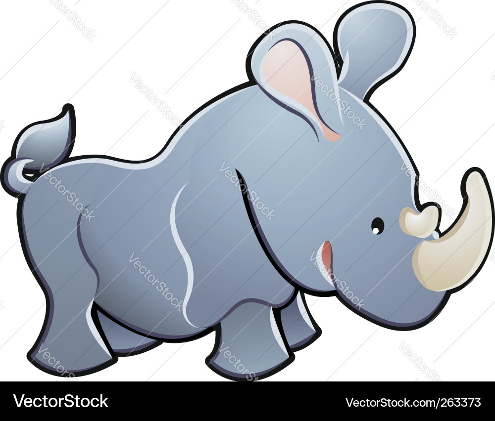 Cute rhino Royalty Free Vector Image - VectorStock