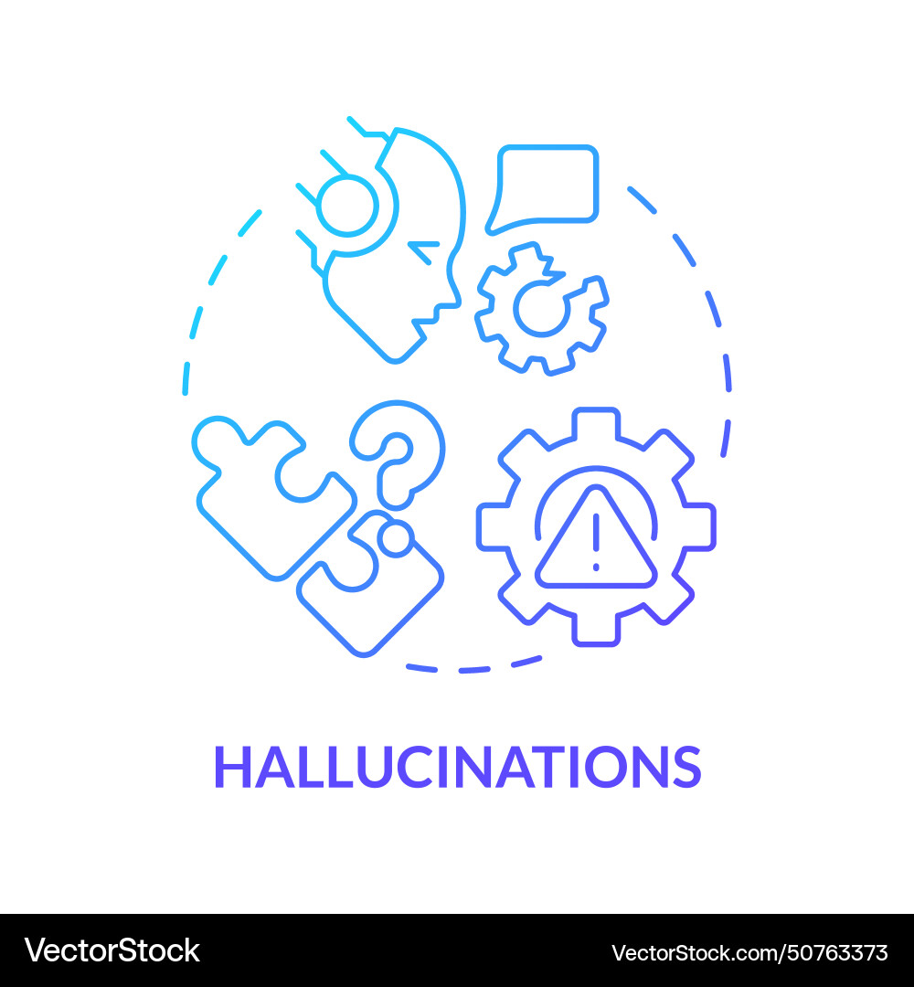 Digital hallucinations blue gradient concept icon Vector Image