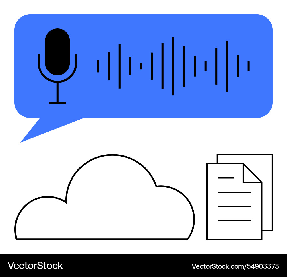 Digital voice recording and cloud storage Vector Image
