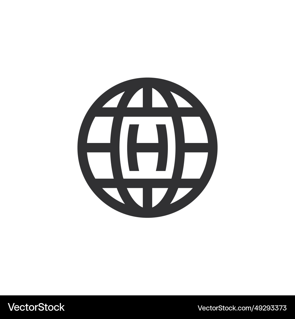 Globe h logo design Royalty Free Vector Image - VectorStock