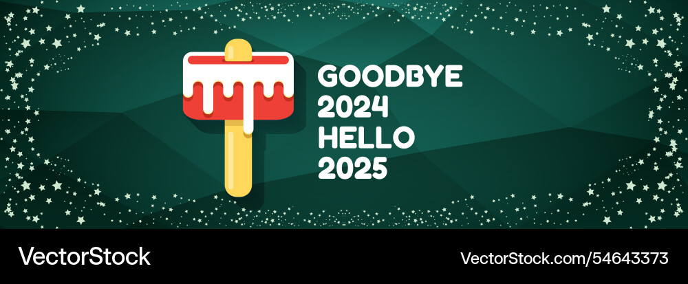 Goodbye 2024 hello 2025 year banner Royalty Free Vector