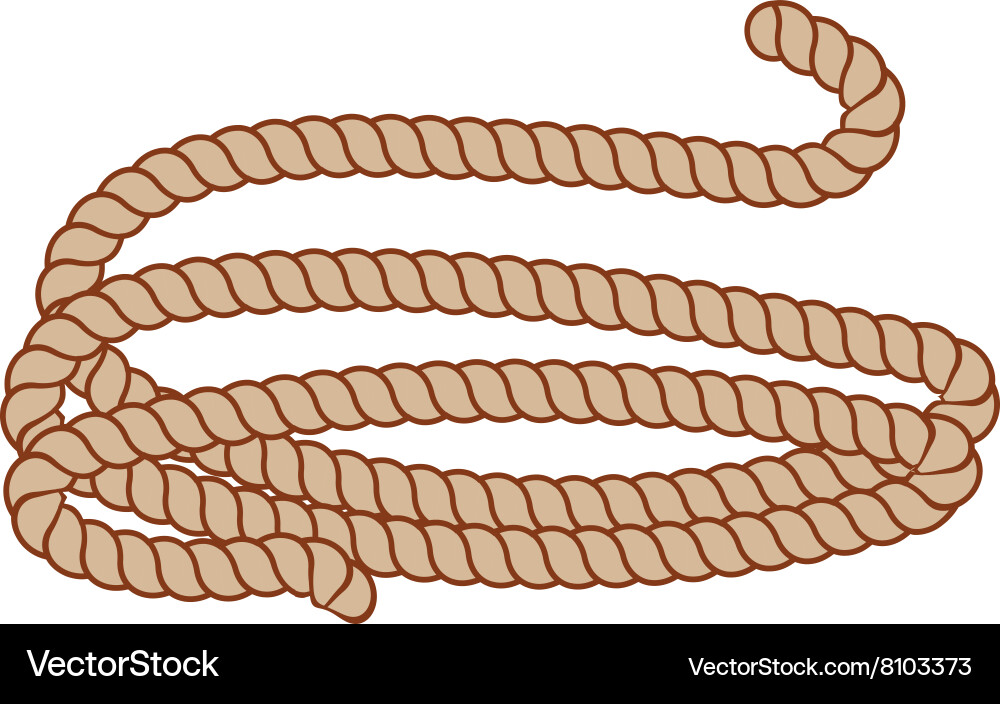 Hemp three strand rope coiled in a circular Vector Image