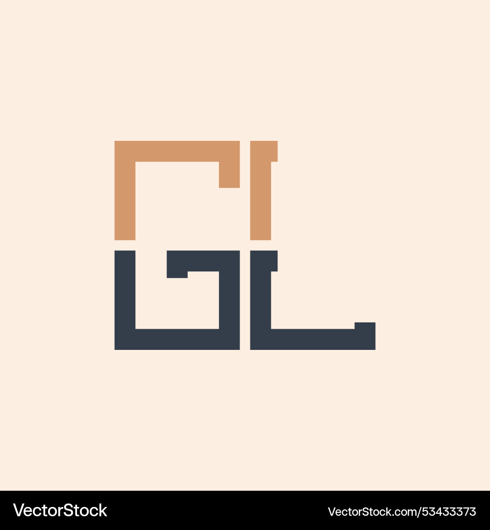 Modern gl letter logo design creative and Vector Image