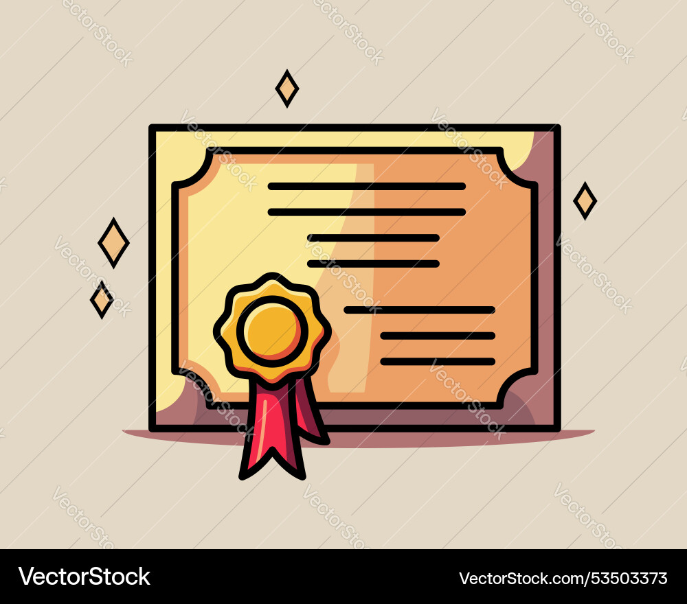 Quality certificate icon graduation degree Vector Image
